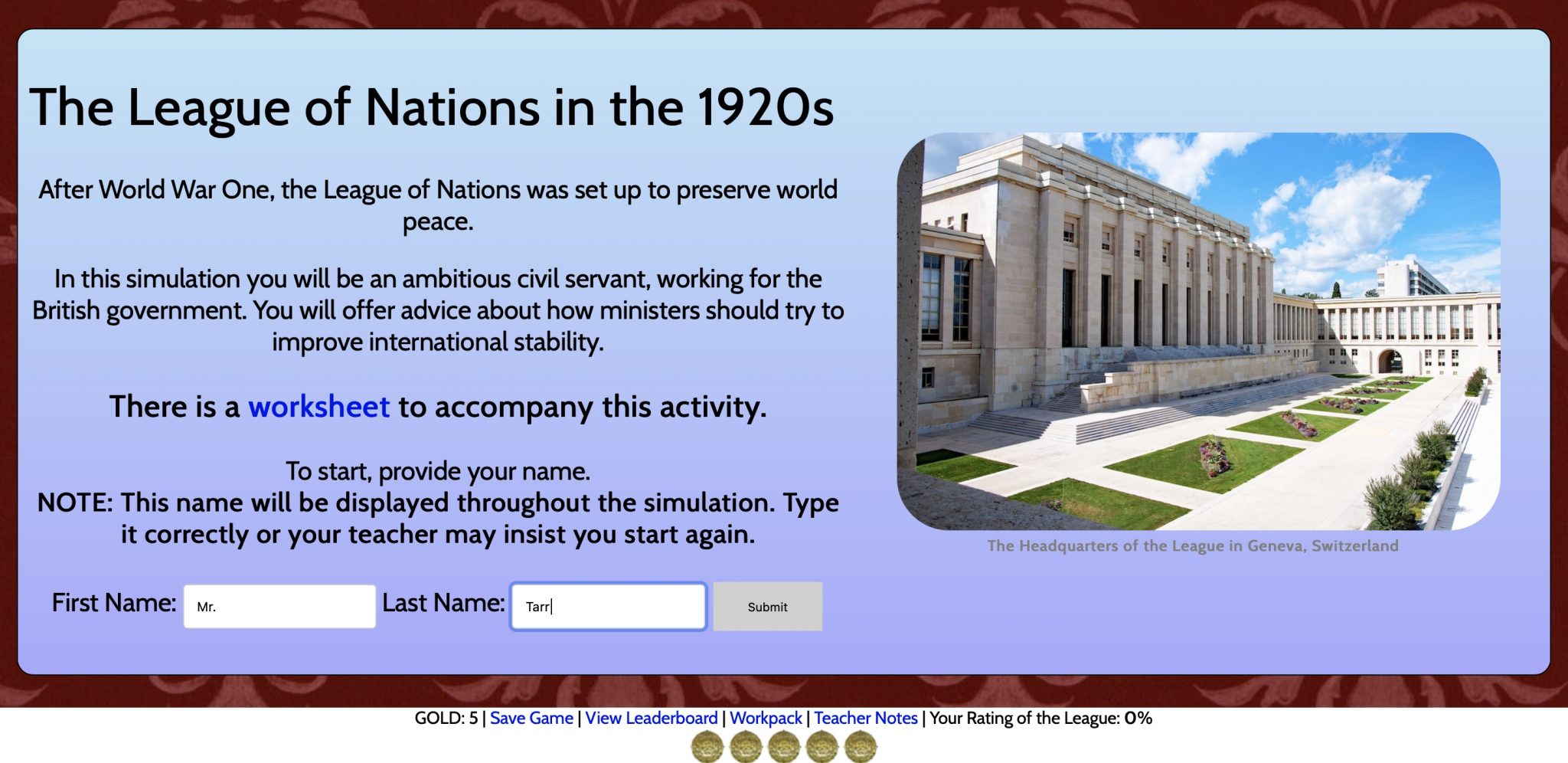 New Simulation: The League of Nations in the 1920s – ActiveHistory