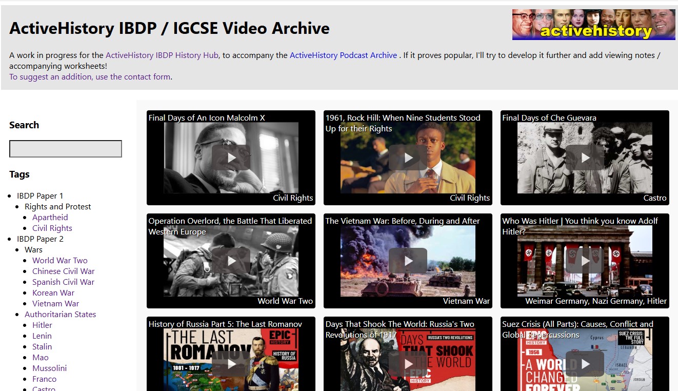 ActiveHistory IBDP / IGCSE Video Archive